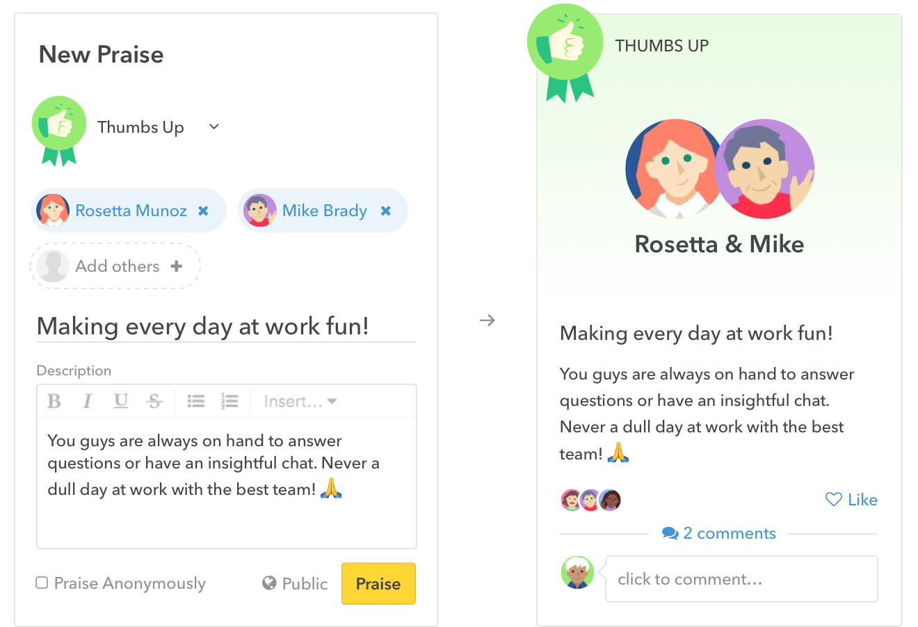 Praise · Small Improvements