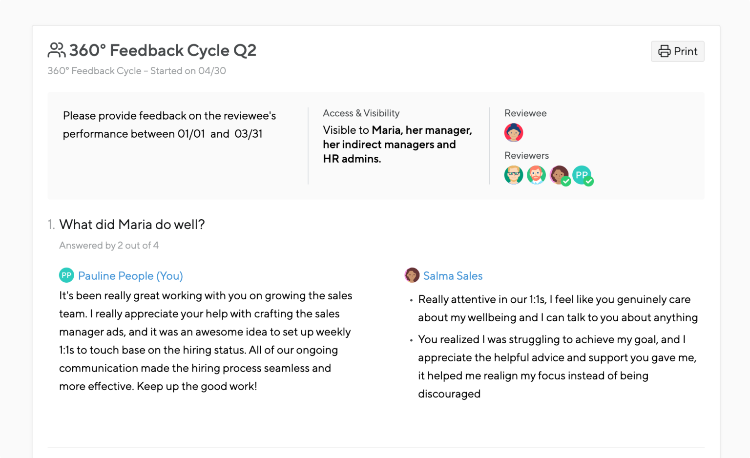 360 Degree Feedback · Small Improvements